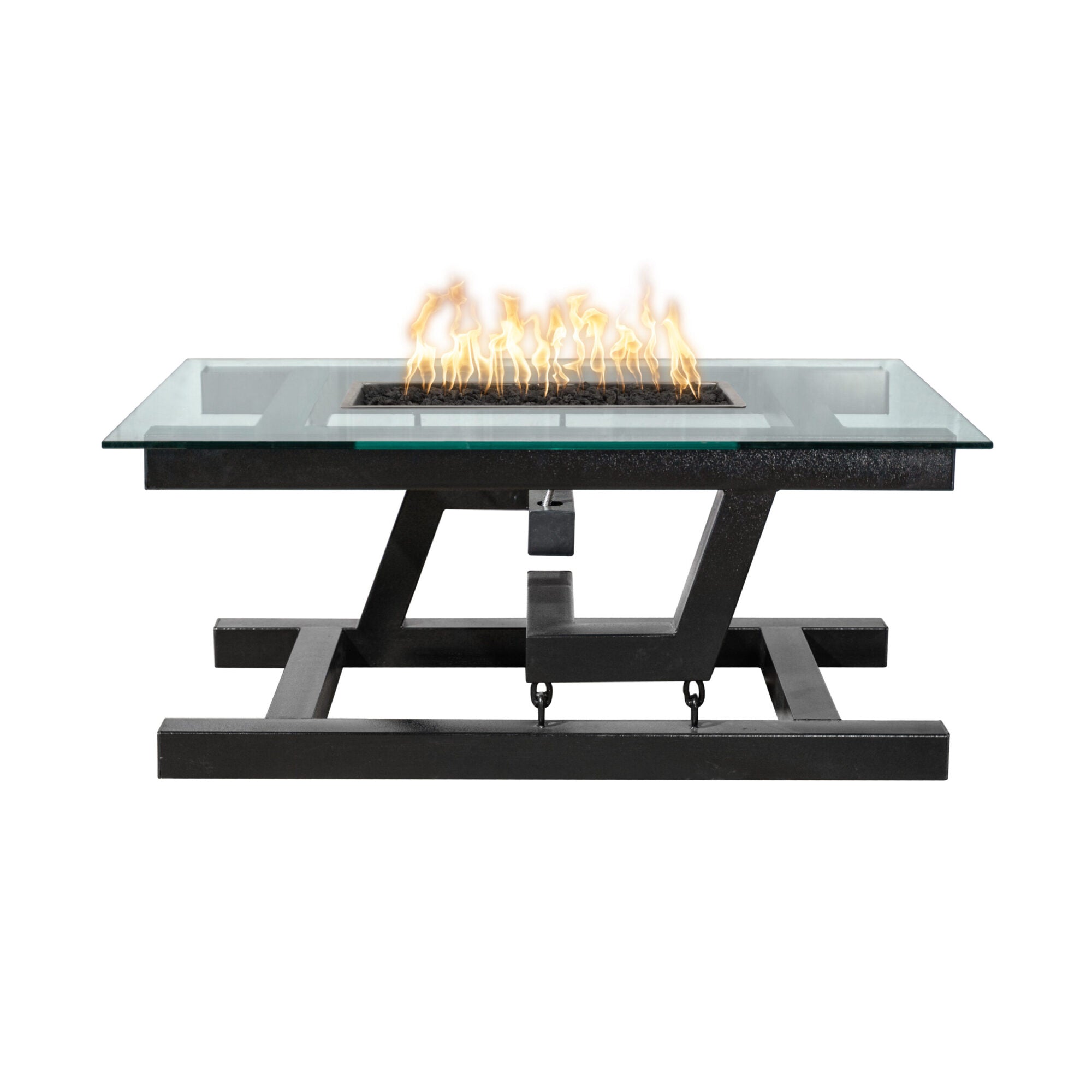 NEWTON FIRE TABLE - FLOATING/CHAIN SUPPORT - POWDER COATED METAL