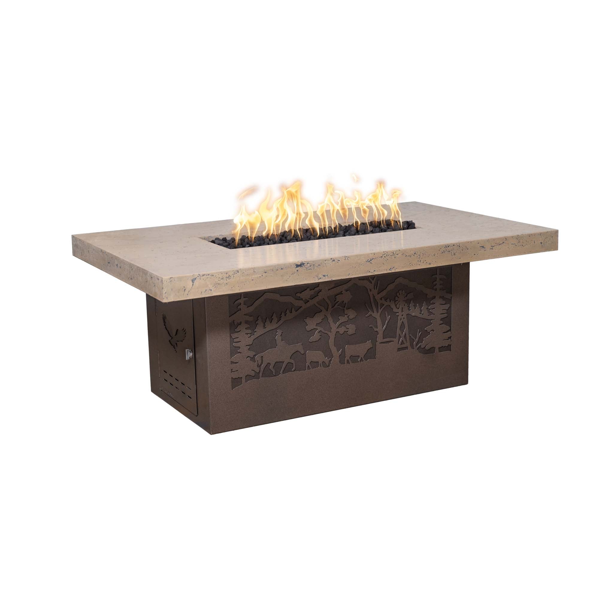 OUTBACK FIRE TABLE - CATTLE RANCH/DEER COUNTRY - POWDER COATED